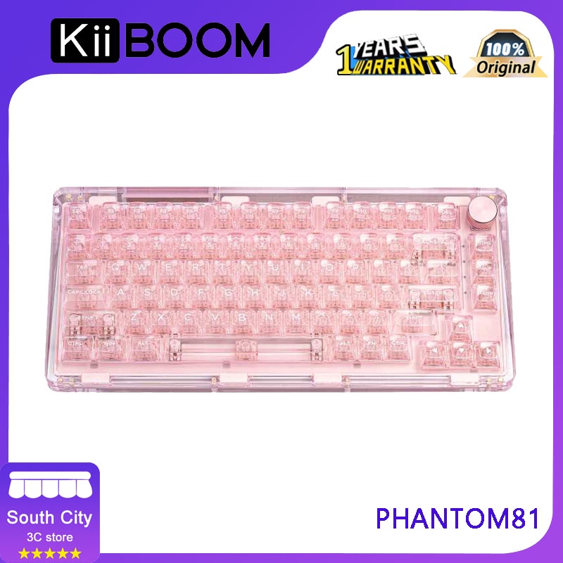 KiiBOOM PHANTOM 81 V2 transparent mechanical keyboard three mode wireless Bluetooth customized ...