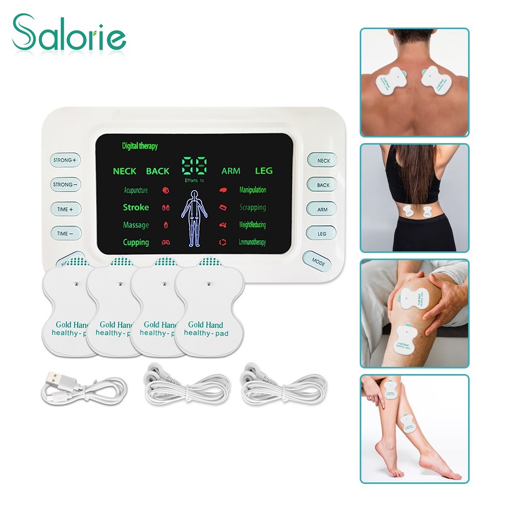 TENS EMS Electric Massager Pulse Muscle Stimulator Electrode Pads ...
