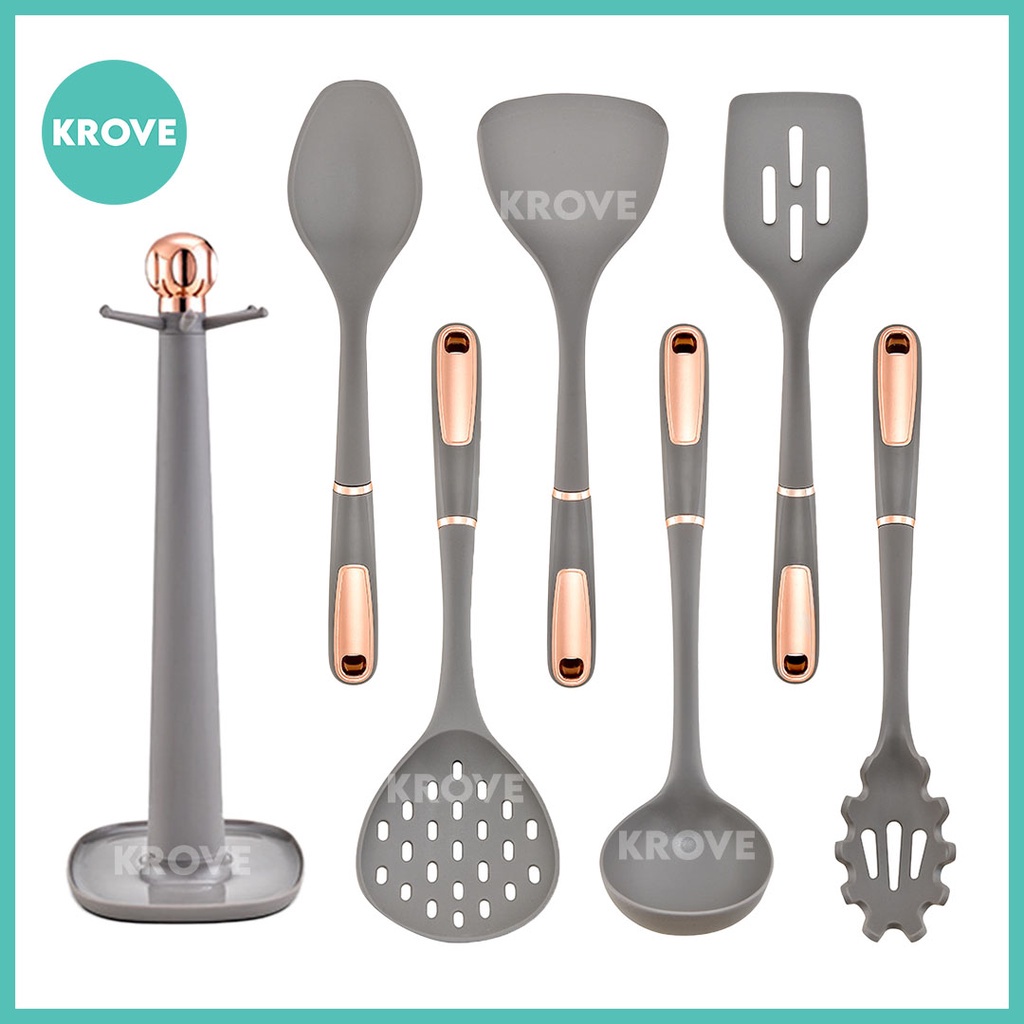 Silicone Kitchen Utensils Non Stick Cooking Tools Spatula Turner Soup ...