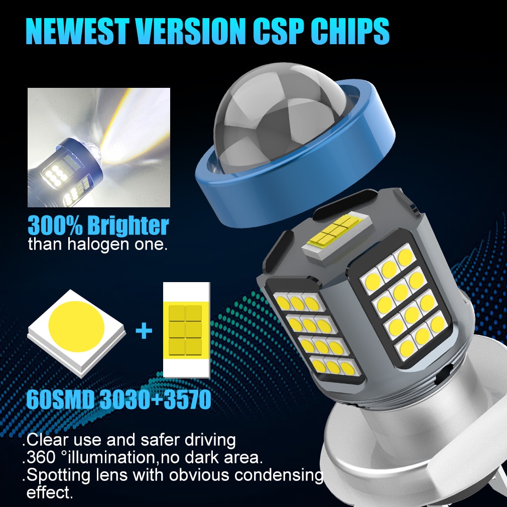 360° LED Light For Motorcycle Mini Driving Light Spot Light M5 T19 P15D ...