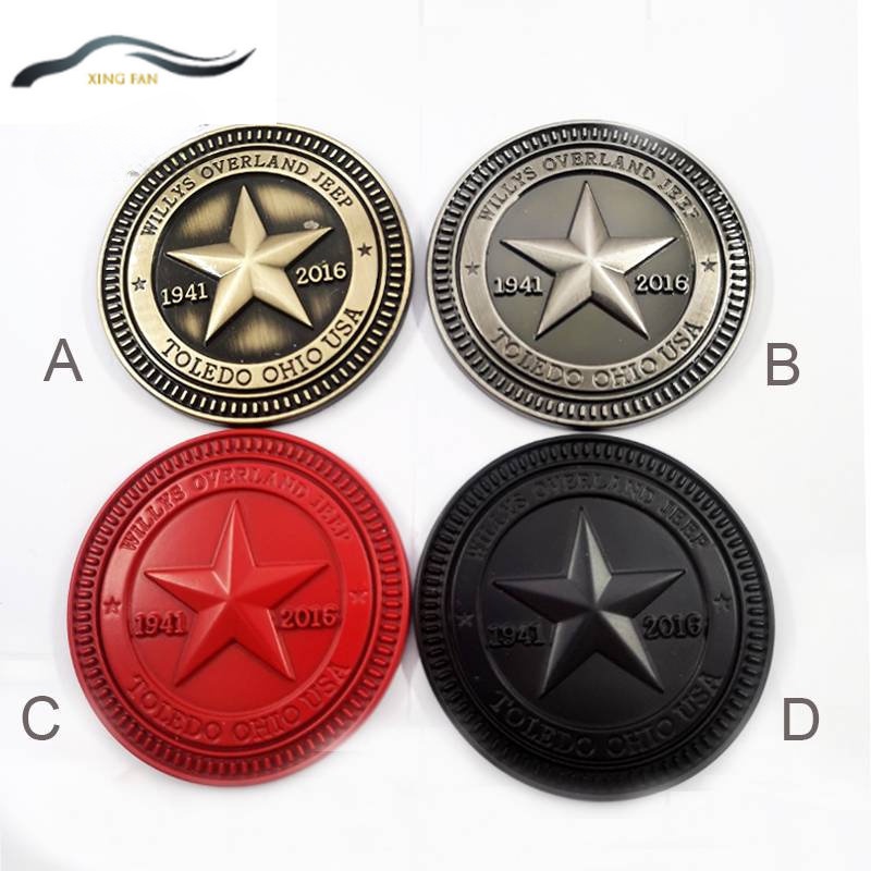 XINFAN 1 X Metal WILLYS OVERLAND JEEP 1941 STAR Logo Car Auto ...