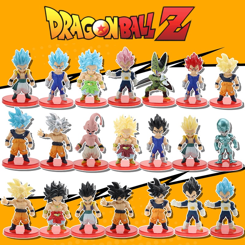 21pcs/Set Anime Dragon Ball Z Super Saiyan Action Figure Q Version Son ...