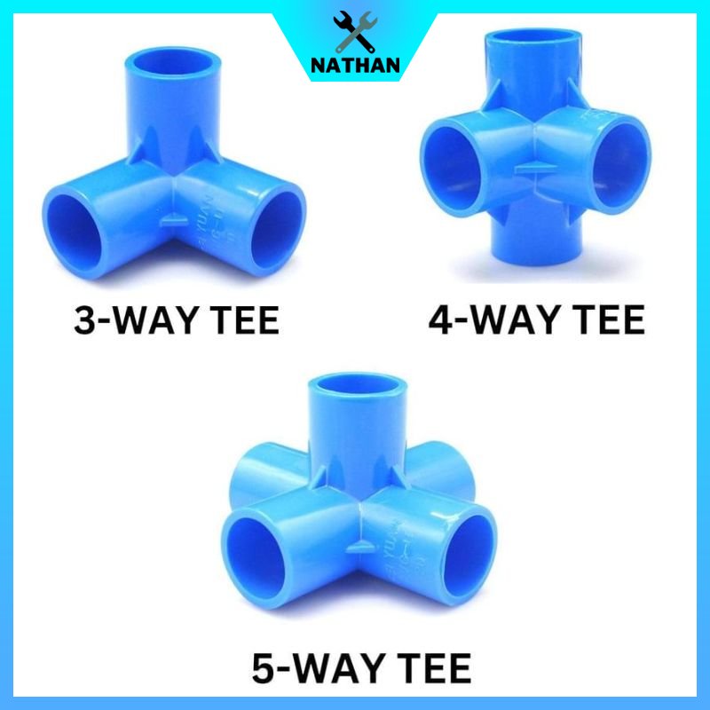 (PER PIECE)PVC Blue Fittings 3 way Tee , 4 way Tee，5 way tee 20mm 25mm ...