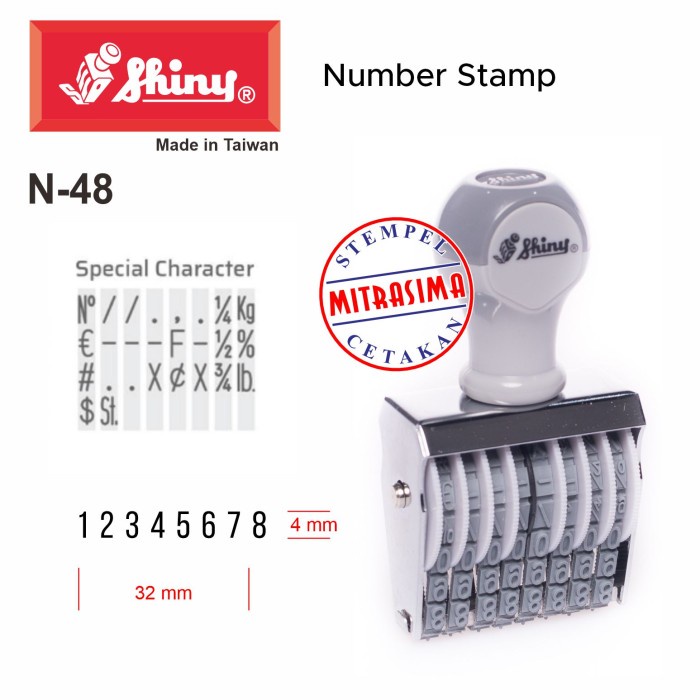 Shiny Stamp N-48 (N48 manual number stamp 8 digits 4mm N 48) | Shopee Philippines