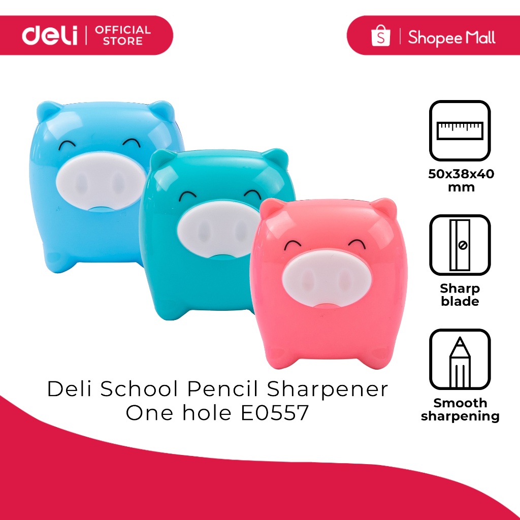 Deli E0557 School Pencil Sharpener One hole [79E0557] | Shopee Philippines