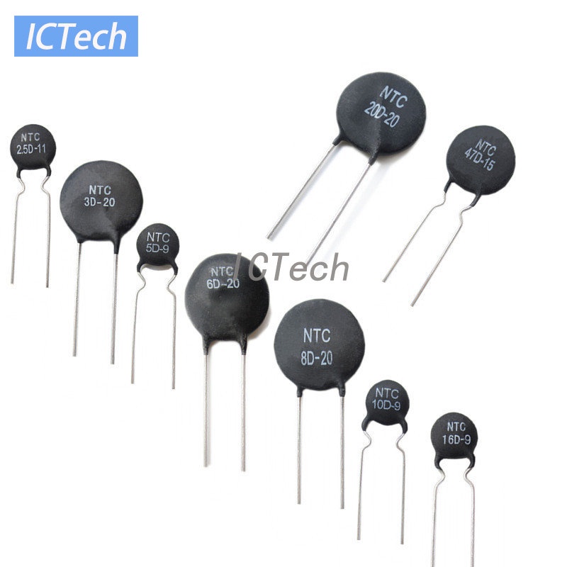 20Pcs NTC 3D/5D/8D/20D/10D Thermal Resistors 5D-11 10D-9 10D-11 47D-15 ...