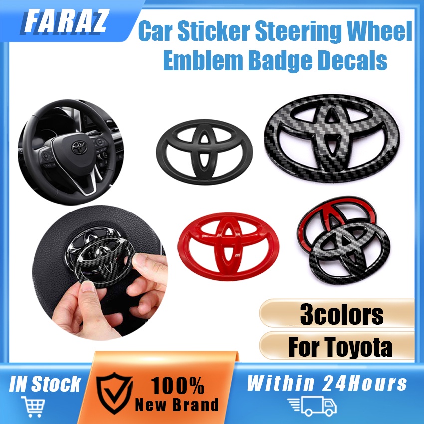 65*45mm Carbon Toyota Emblem logo sticker for Steering wheel fit Toyota ...