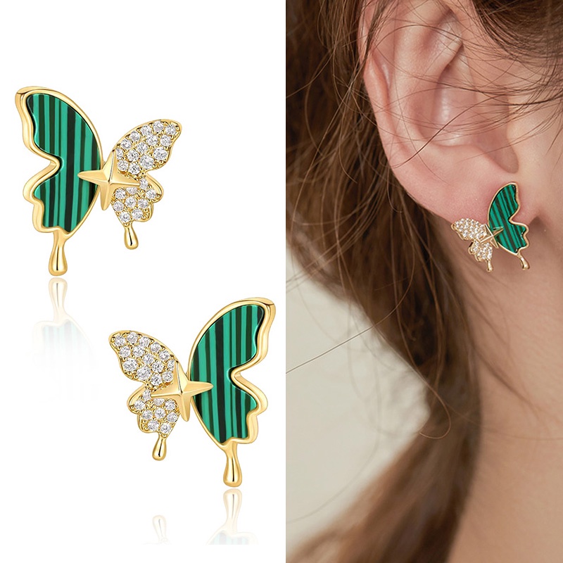 Unique New Style Simple Rhinestone Color Matching Butterfly Niche ...