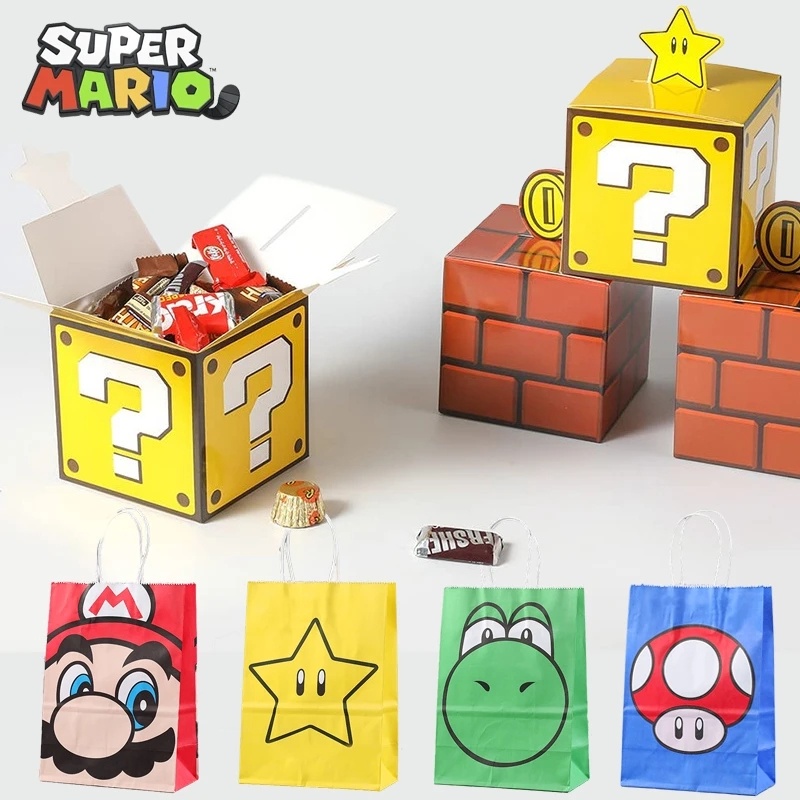 Super Mario Bros Gold Coin Props Brick Candy Box Cartoon Game Theme ...