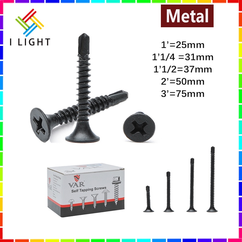 （Fast delivery）Per Box(900Pcs) Food/Metal Black Screws Food/Metal 1'~3 ...