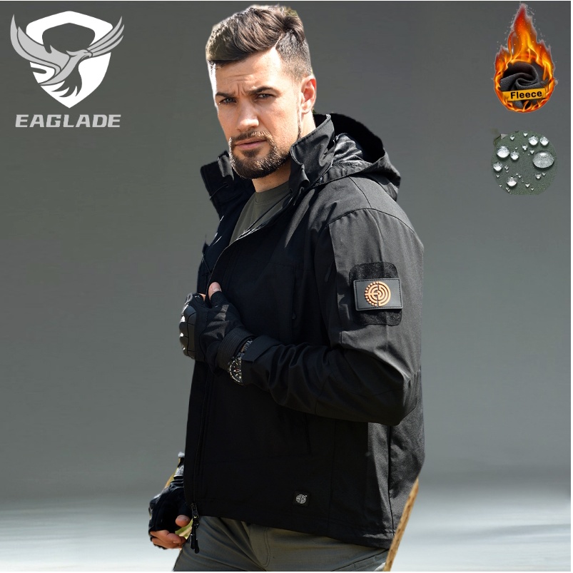 EAGLADE Tactical Jacket Men YDJX-QLCFY In Black Fleece Soft Shell ...