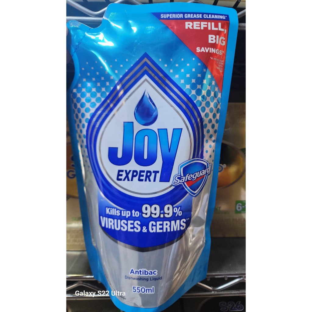 Joy Expert Antibac Safeguard Dishwashing Liquid 550ml Refill Big Pack ...
