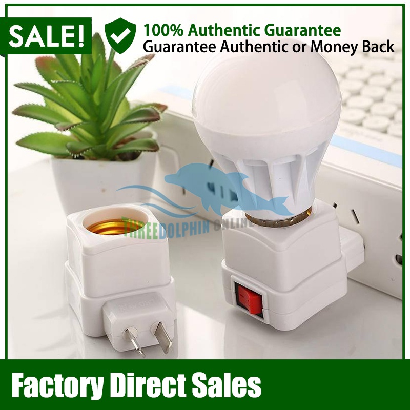 TH E27 LED Light Bulb Lamp Holder with Switch Flexible Extension ...