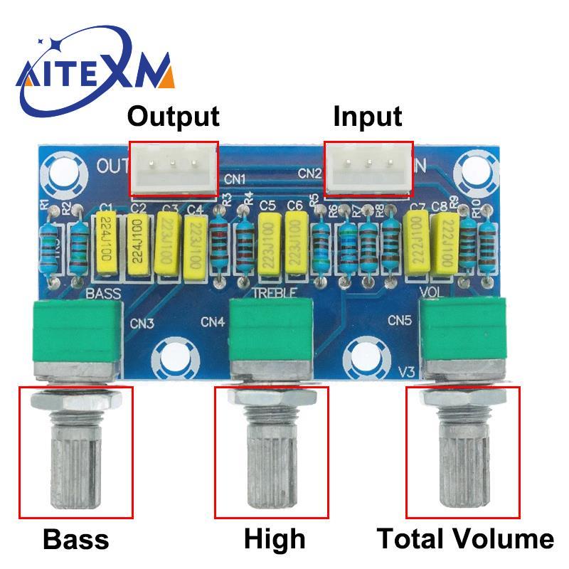 XH-M802 Amplifier Board High and Low Voltage Mixer Tone Board Volume ...