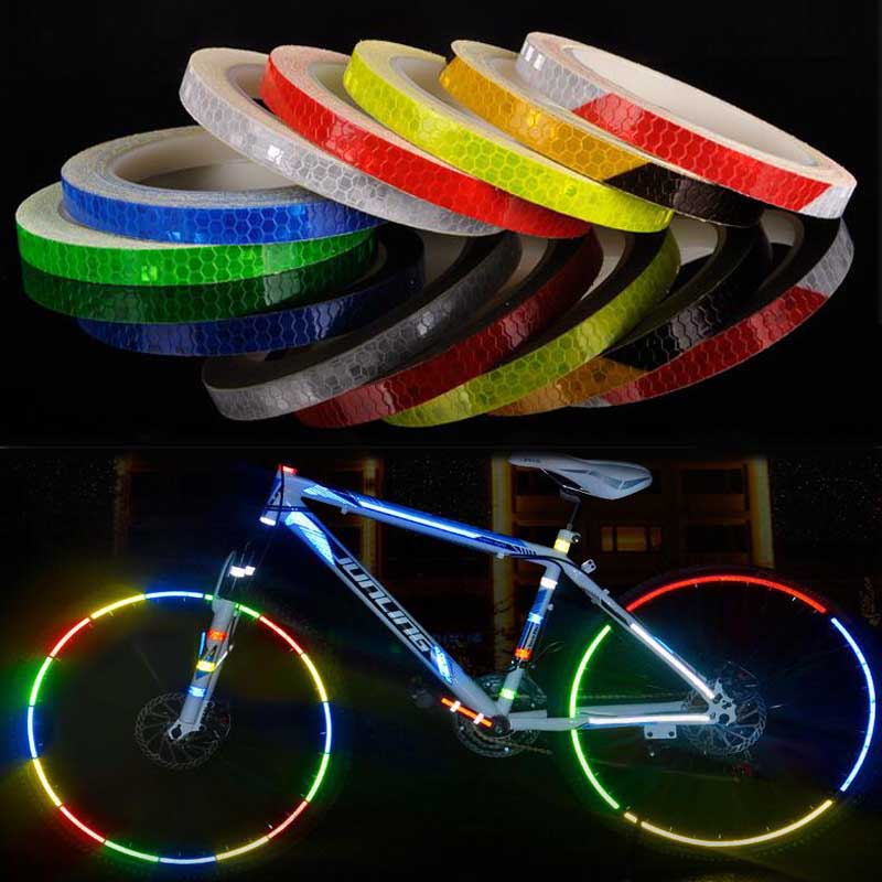 1cm*8m Bike Stickers Reflective Tape Fluorescent MTB Bike Bicycle ...