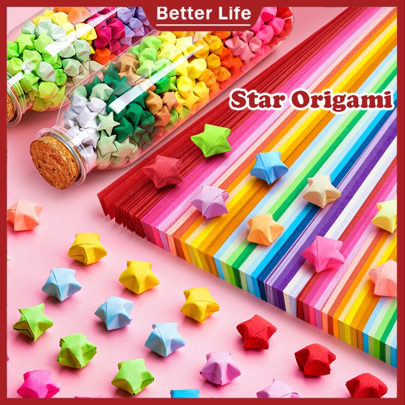 540PCS Colorful Star Origami Star Strips DIY Birthday Gift Good Wish ...