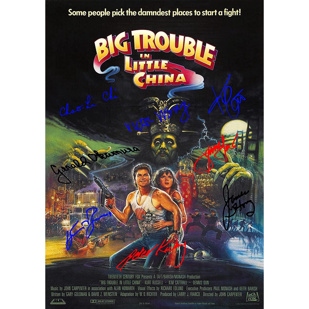 Big Trouble In Little China Movie Film Poster with Autographs Signed ...