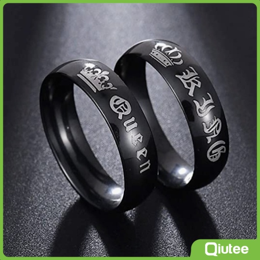 King and Queen Ring Lovers Ring His Queen Her King Ring Titanium ...
