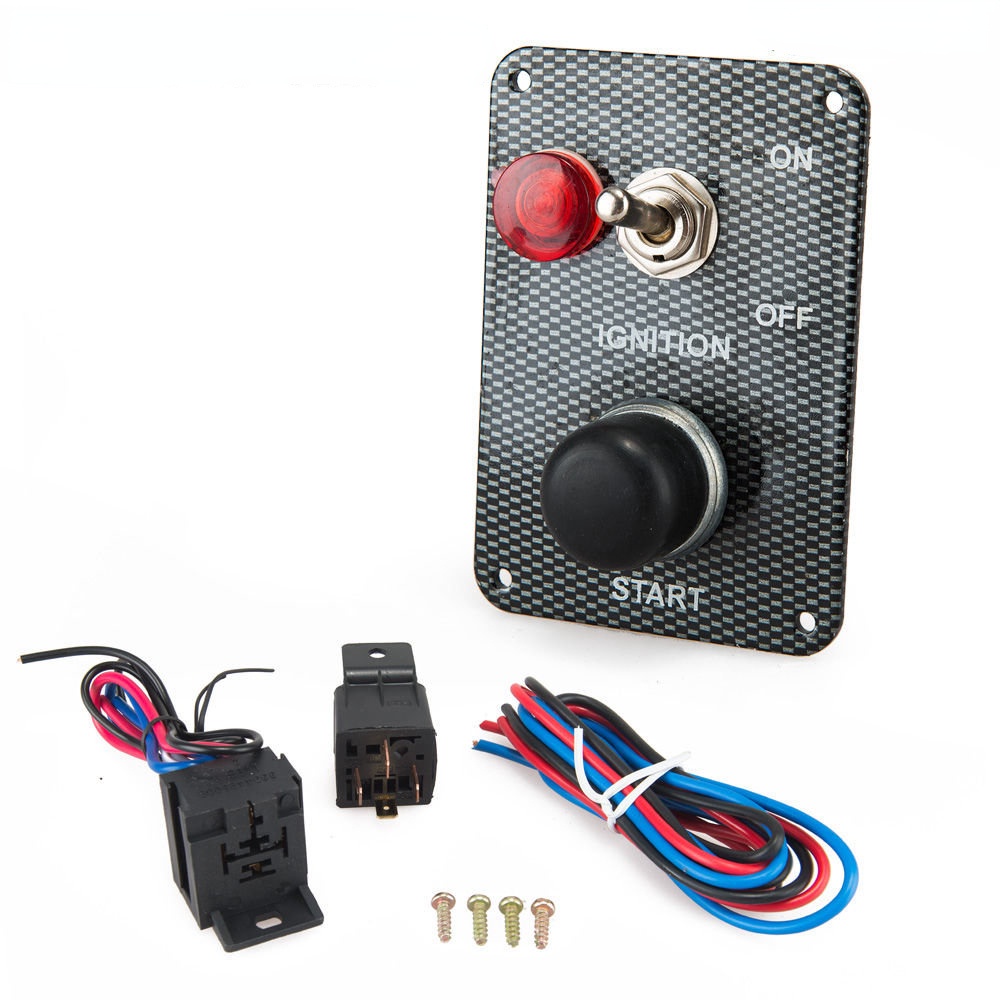 Racing Car Engine Start Button + 1 Toggle Switch Ignition Switch Panel ...