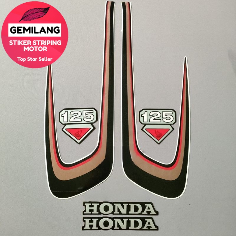 HITAM Striping Decal Polet Sticker honda cb100 CB125 CB 125 old school ...