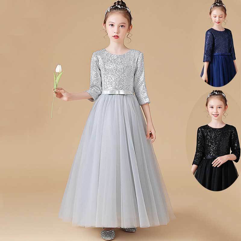 Girls High-end Sequins Dress Music Festival Piano Cello Performance ...