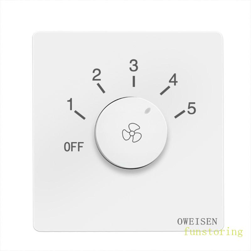 FUN 220V Adjustment Ceiling Fan Speed Control Rotary-On Off Wall Button ...