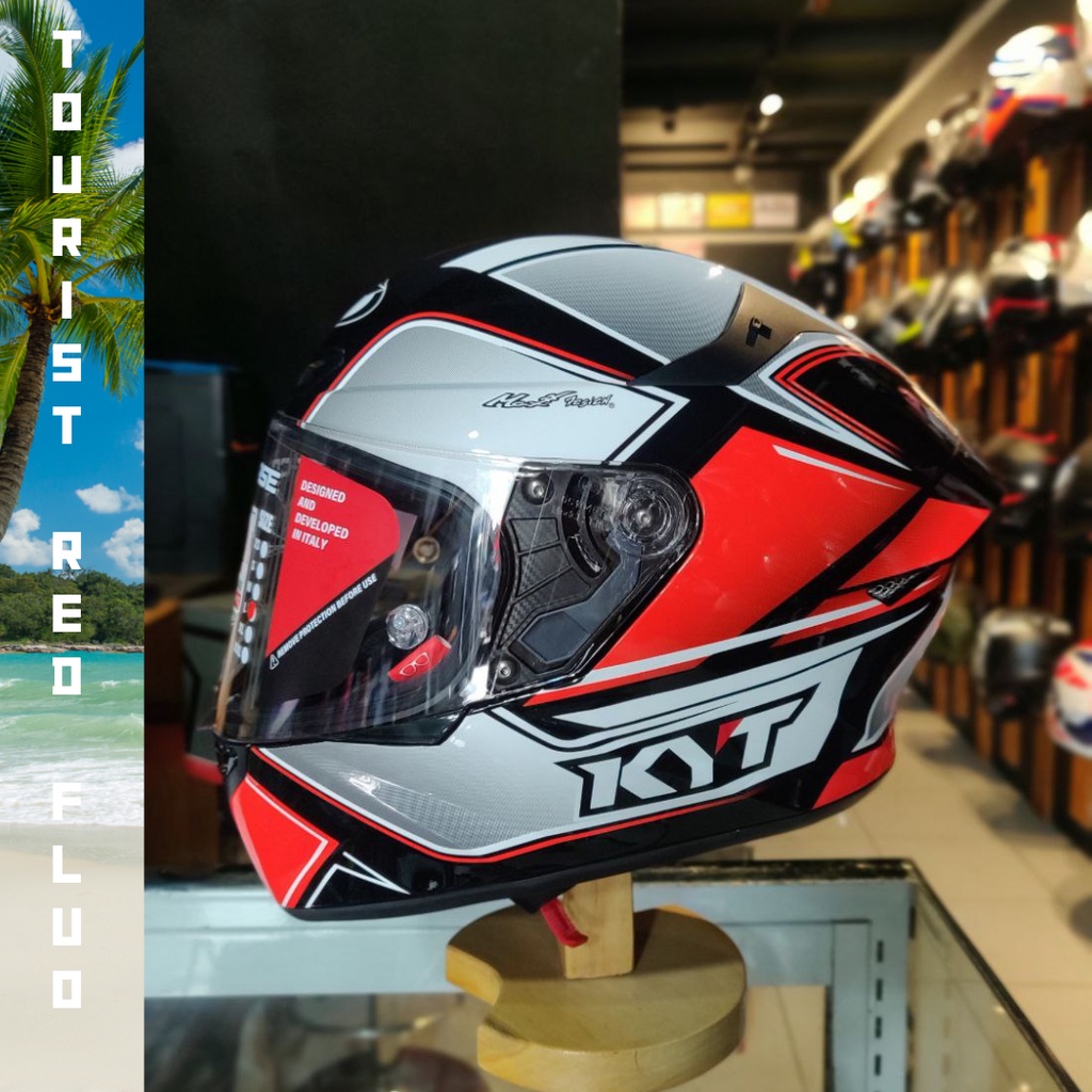 kyt ttc tourist red fluo single visor fullface helmet mp ph | Shopee ...