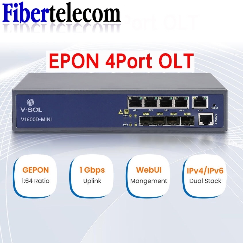 EPON OLT 4PON Mini 4port with Web Management Support ONU unlocked ...