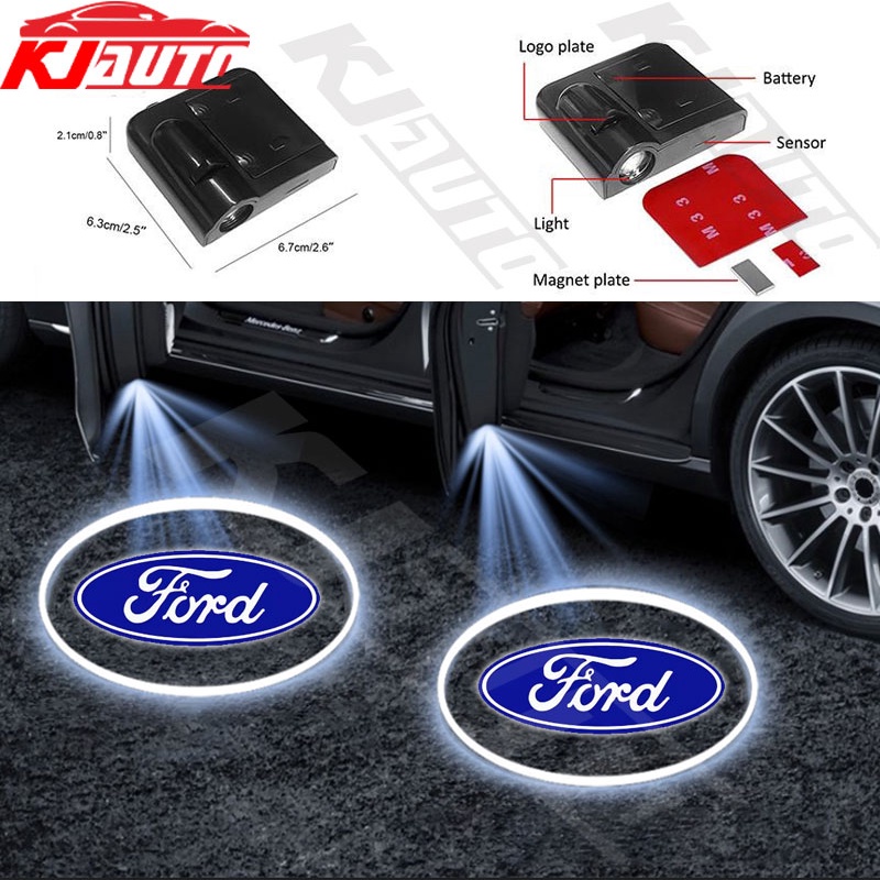 2pcs Car Welcome Door Laser Projection Lamp Wireless Auto Induction LED ...