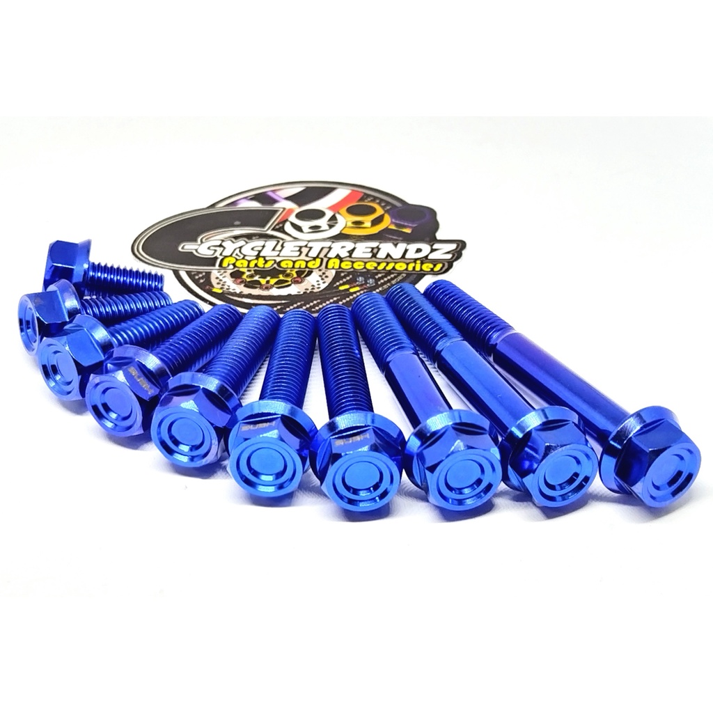 HENG 8X15 to 8X60 BOLTS POPULAR ORIGINAL REAL TITANIUM BLUE (LASER ...