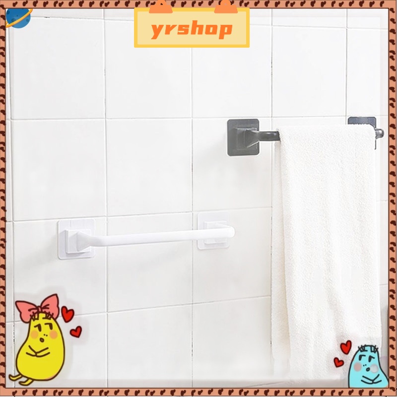 Self Adhesive Towel Rod Bar Wall Bath Towel Holder Rail Rack Towel Grab ...