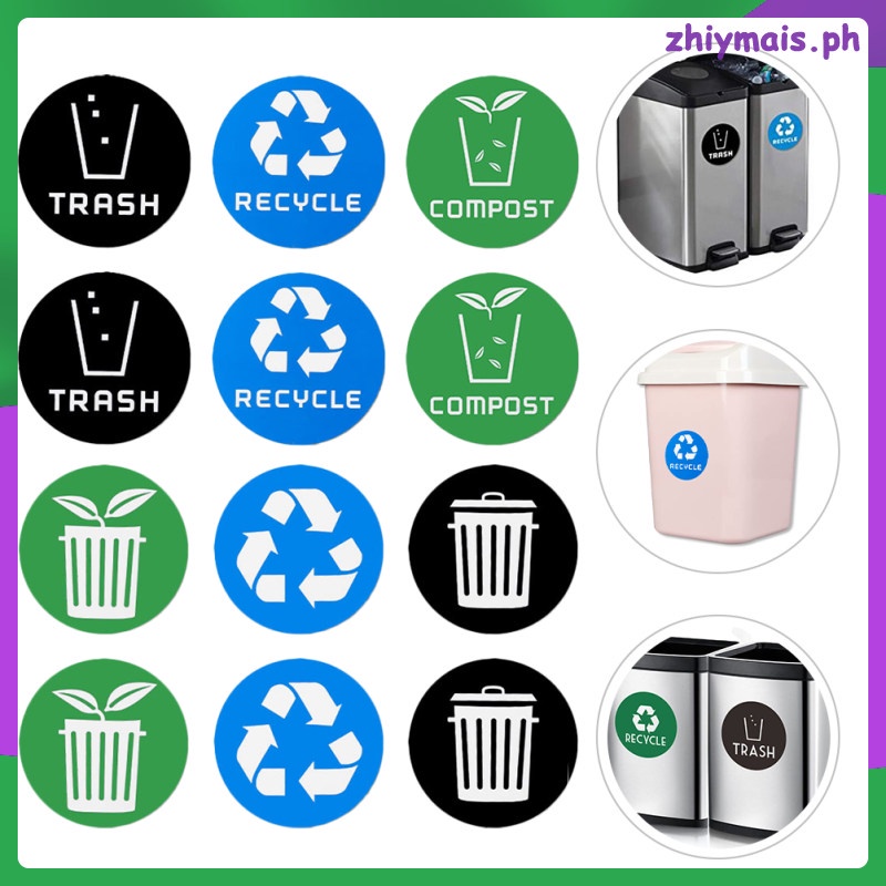 [READY STOCK] 12 Pcs Garbage Sorting Stickers Label for Containers ...