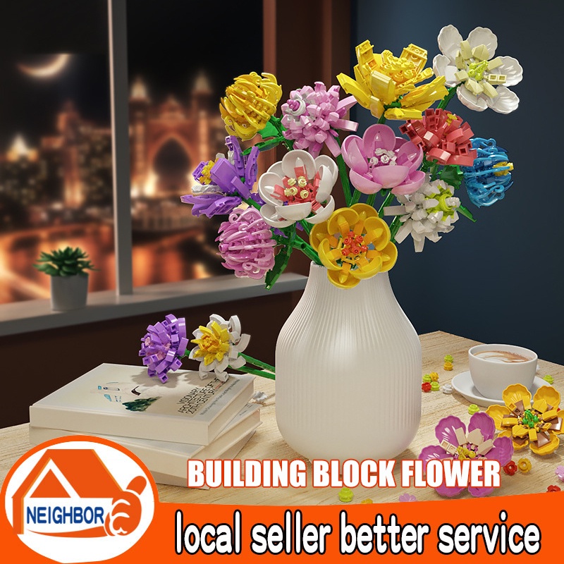 Flower Building Blocks Flower PottedPlant Children's Toys DIY Gifts ...