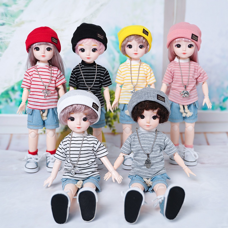 30cm BJD Fat Doll Boys and Girls 3D Simulated Eyes Multiple Active ...
