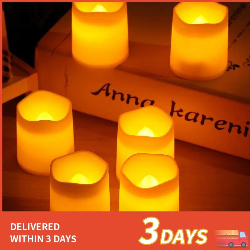 LED Electronic Candle Light Flameless Flashing Candle Button Battery ...
