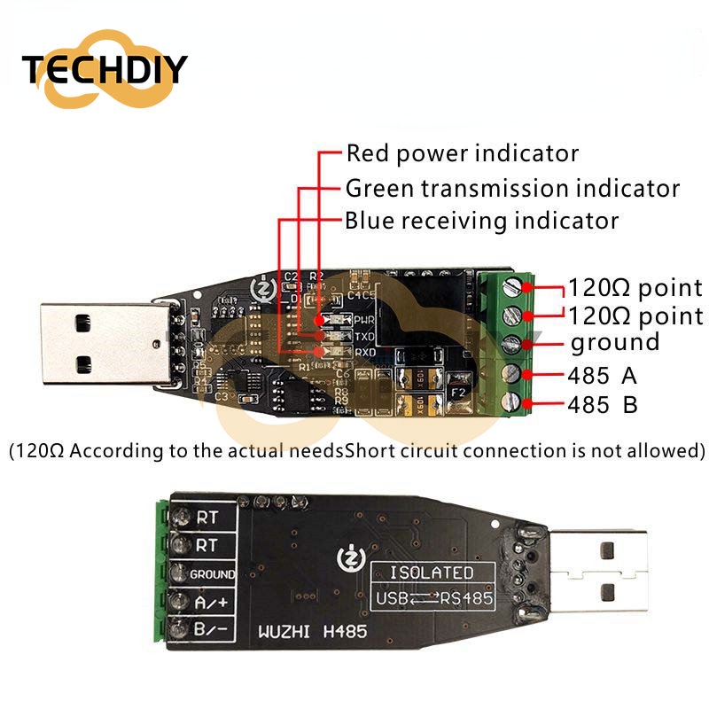 USB To RS485 Converter Isolate Module Upgrade Industrial TVS ESD ...