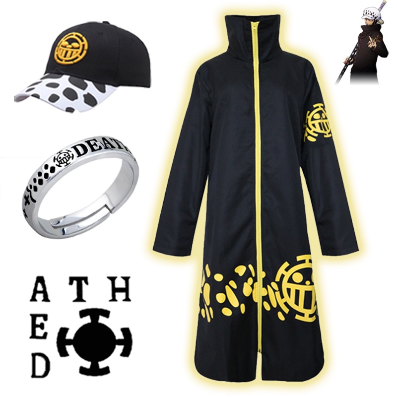 Anime One Piece Cloak Trafalgar D Water Law Cape with Ring Tattoo ...