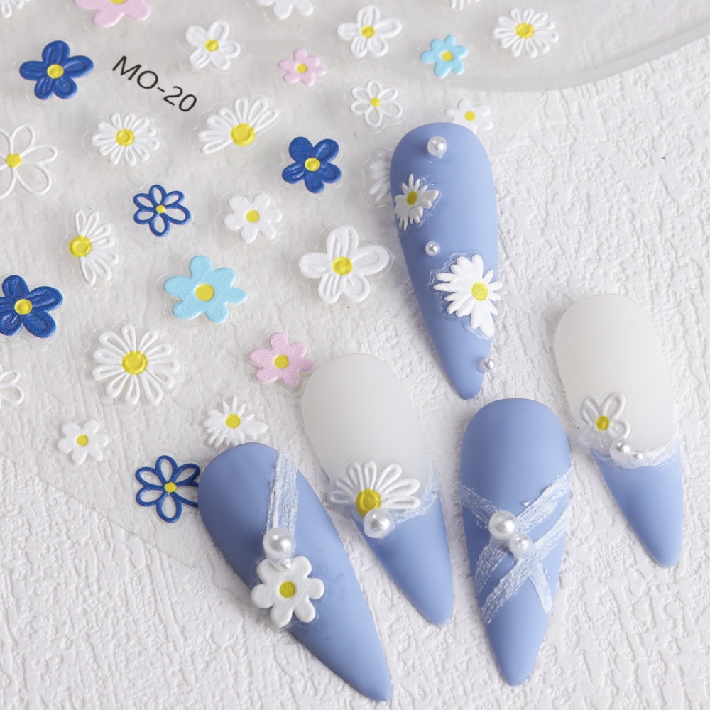 HAMA NAIL Three-dimensional Embossed Nail Art Stickers Ins Wind Summer ...