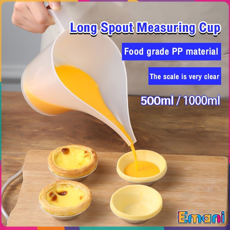 Em Plastic Funnel Pitcher Long Spout Measuring Cup 500ml 1000ml Large ...
