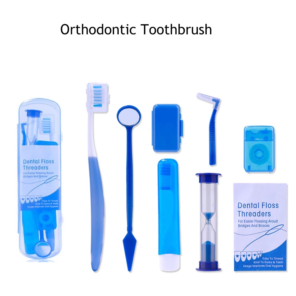 A Set Toothbrush Care Kit for Braces Interdental Travel Oral Care Kit ...