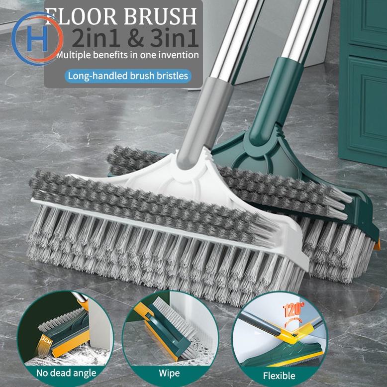 HEKKAW 3in1 Cleaning Brush Long Handle Washing Windows Crevice Brush ...