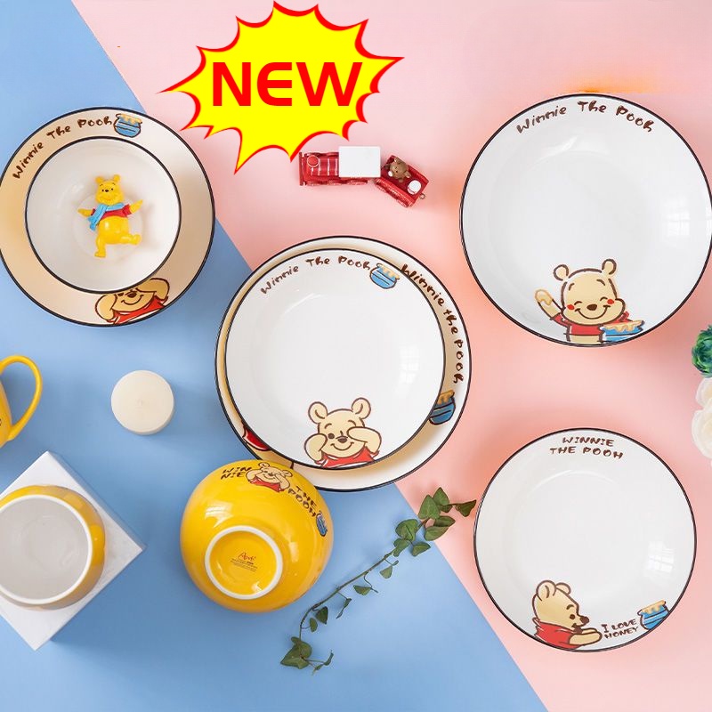 Graby2023 Disney Winnie The Pooh Ceramic Dish Spoon Cartoon Baby ...