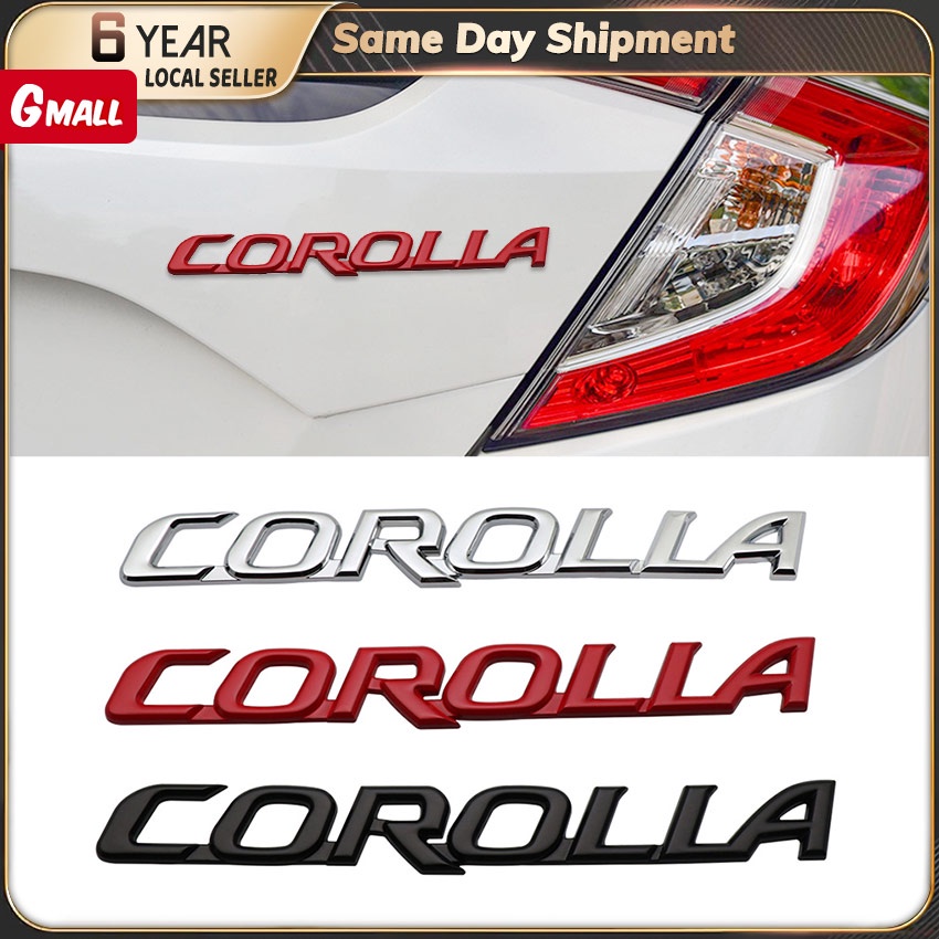【Fast Delivery】 3D Toyota Corolla Letter Emblem Badge Logo Sticker for ...