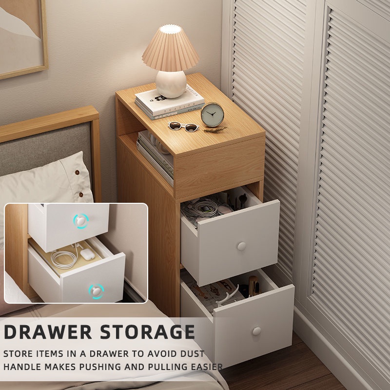 EXINHOME Bedside Table Oak White 20 30cm Shopee Philippines