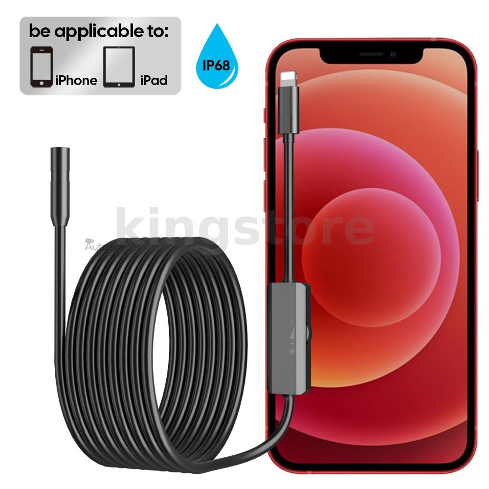 Endoscope Camera For iPhone APPLE 8MM Cars Endoscopic Hard Line IP68 ...