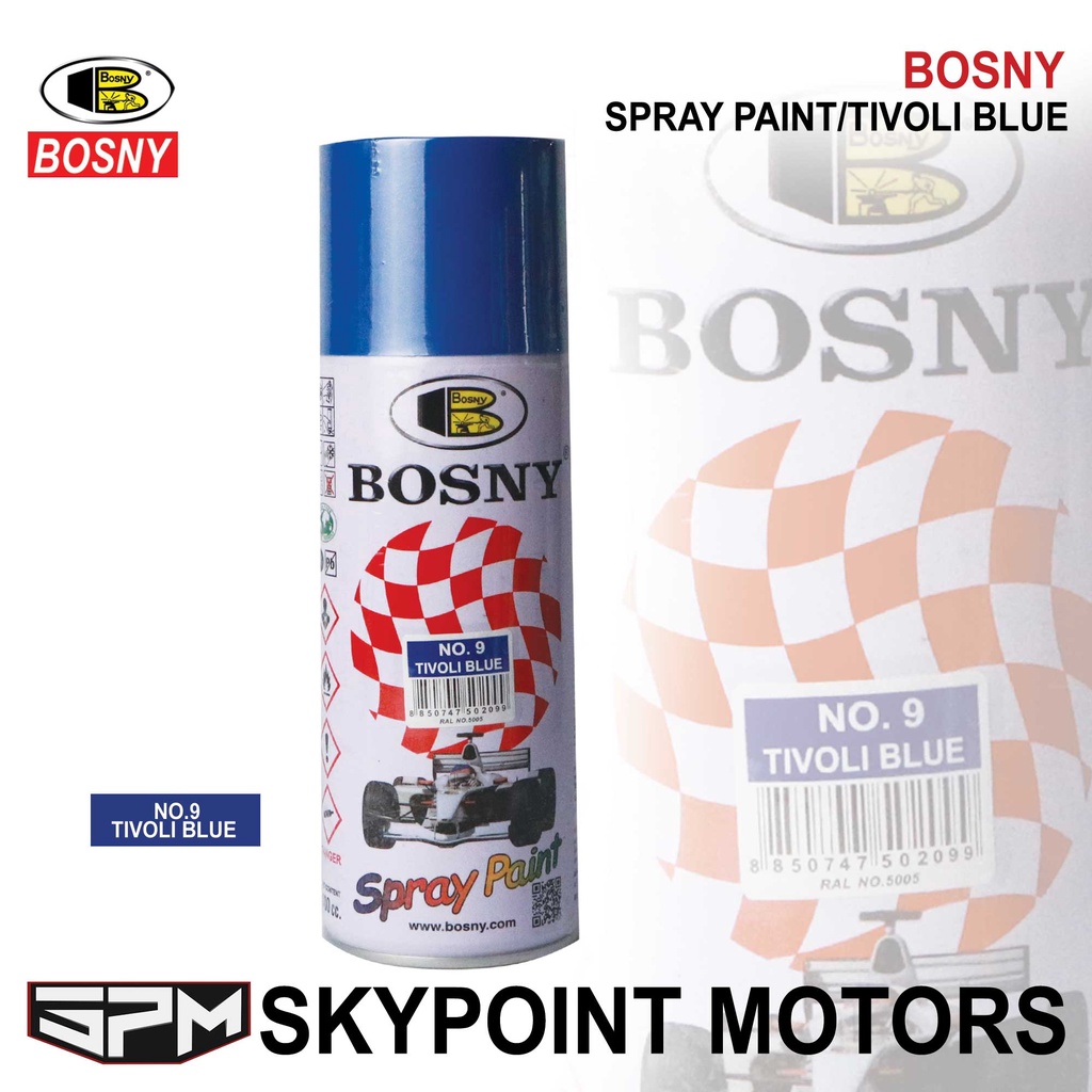 BOSNY SPRAY PAINT 9 TIVOLI BLUE FOR MOTORCYCLE (9132-020) | Shopee ...