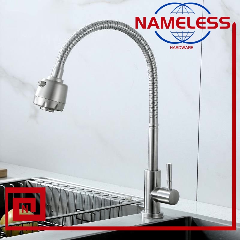 Stainless Steel 304 Kitchen Faucet Single Cold with Flexible Hose ...