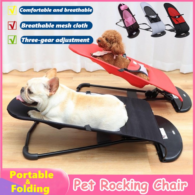 Dog Cat Rocking Chair Pet Bed Washable Cover Portable Puppy Nest ...
