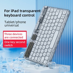 Type-C Multi Device Rechargeable Transparent Crystal RGB Mechanical ...