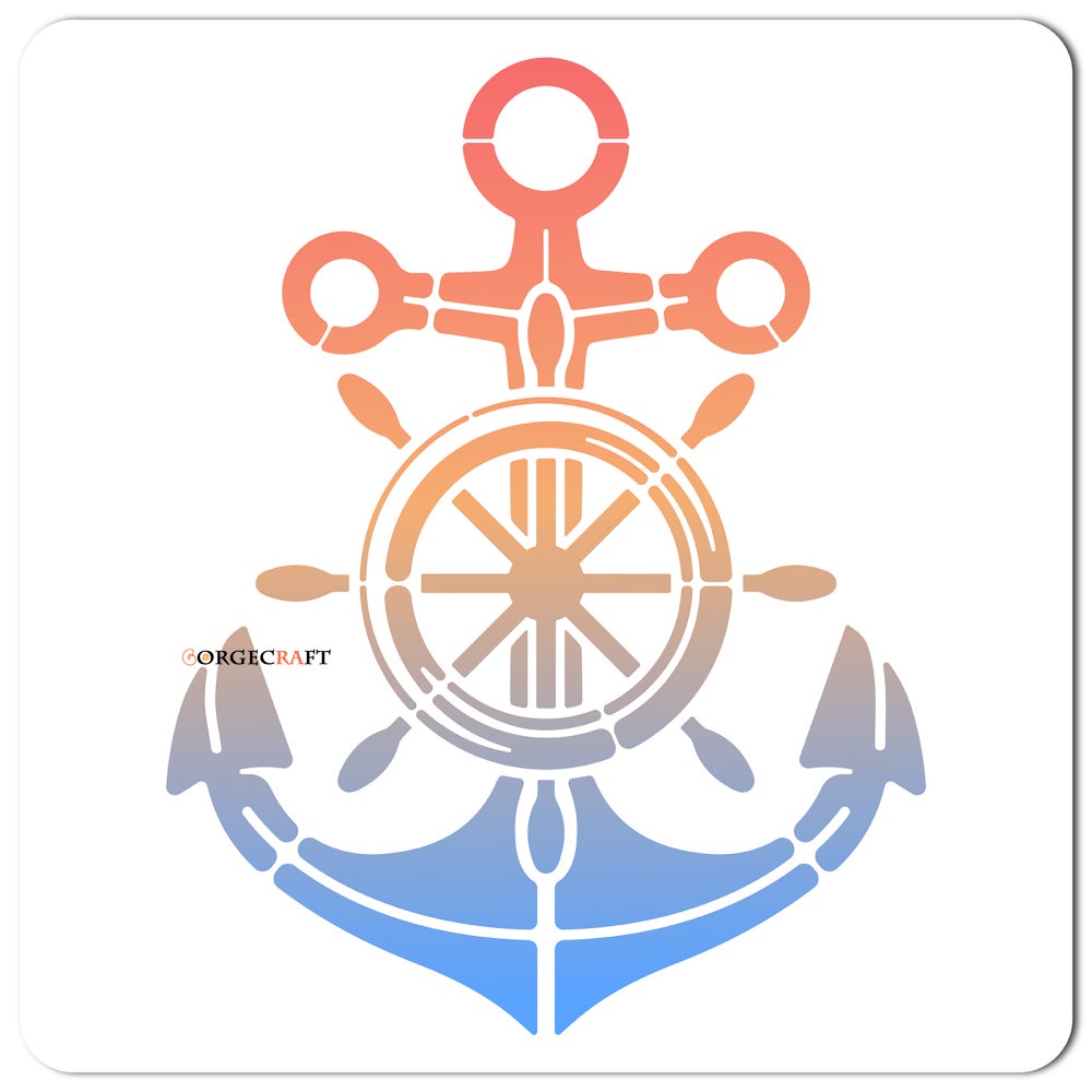 1pc Large Nautical Stencils 12x12 Inch Ocean Anchor Stencil Reusable ...